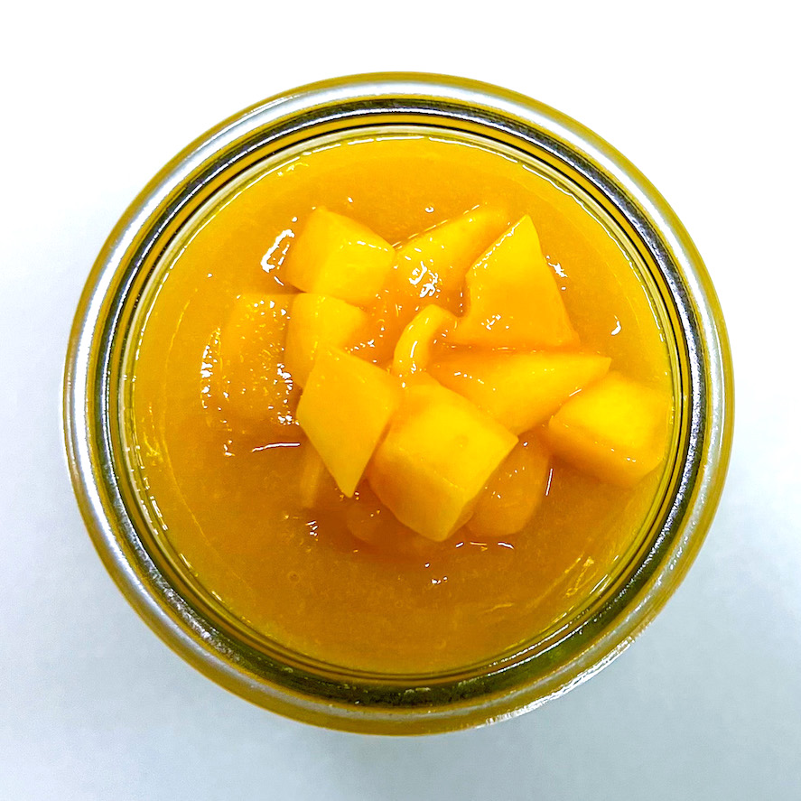 Mango Custard with Mango Sauce - Pebbles and Toast