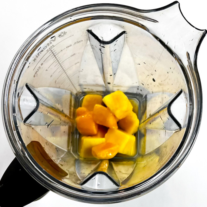 Mango Custard with Mango Sauce - Pebbles and Toast